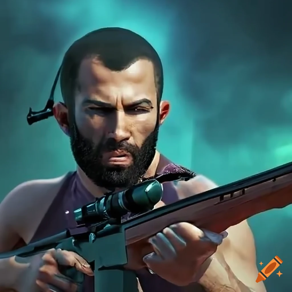 Turabi the turk peeking through awp scope on Craiyon