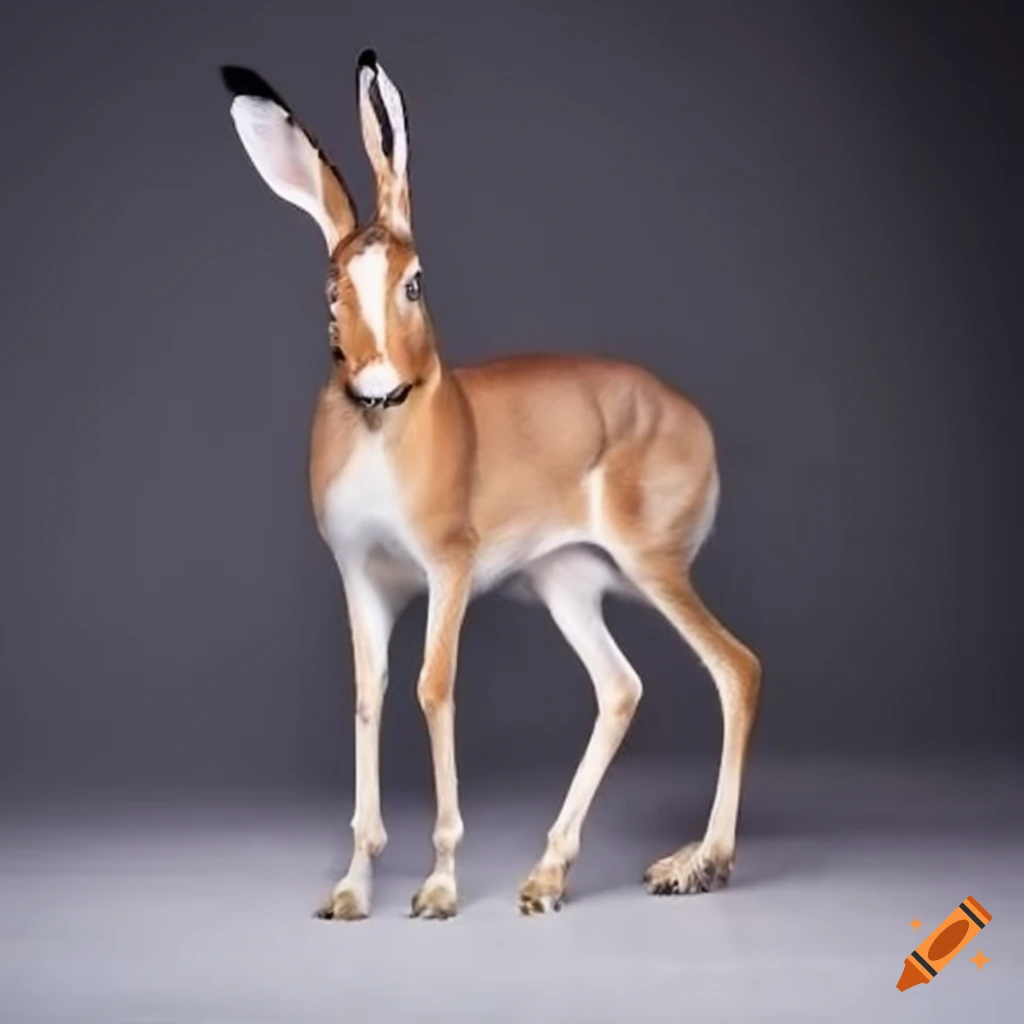 Full body view of a horse-hare hybrid on Craiyon