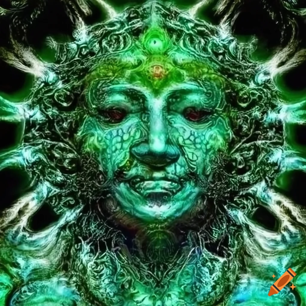 Chaos god of green consciousness divine on Craiyon