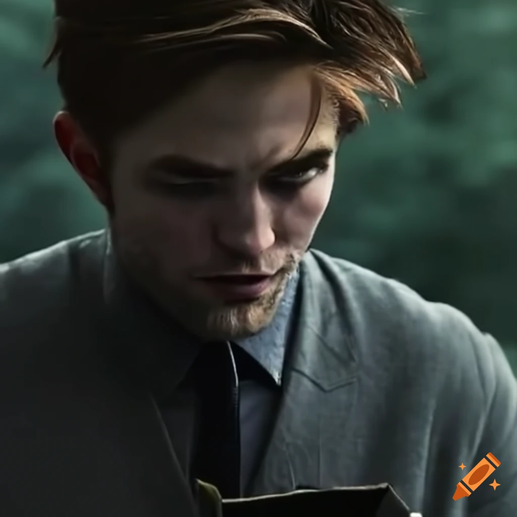 Robert pattinson reading twilight on Craiyon