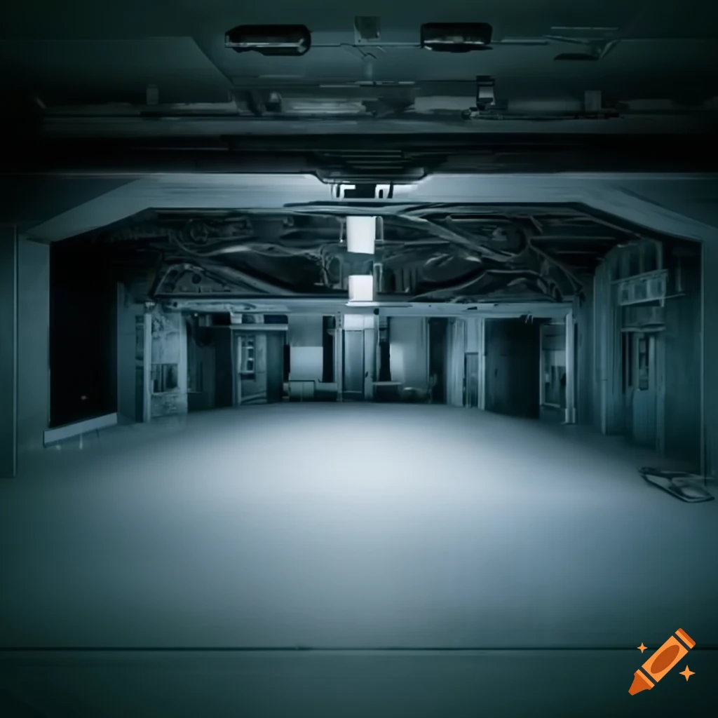 Empty futuristic garage on Craiyon