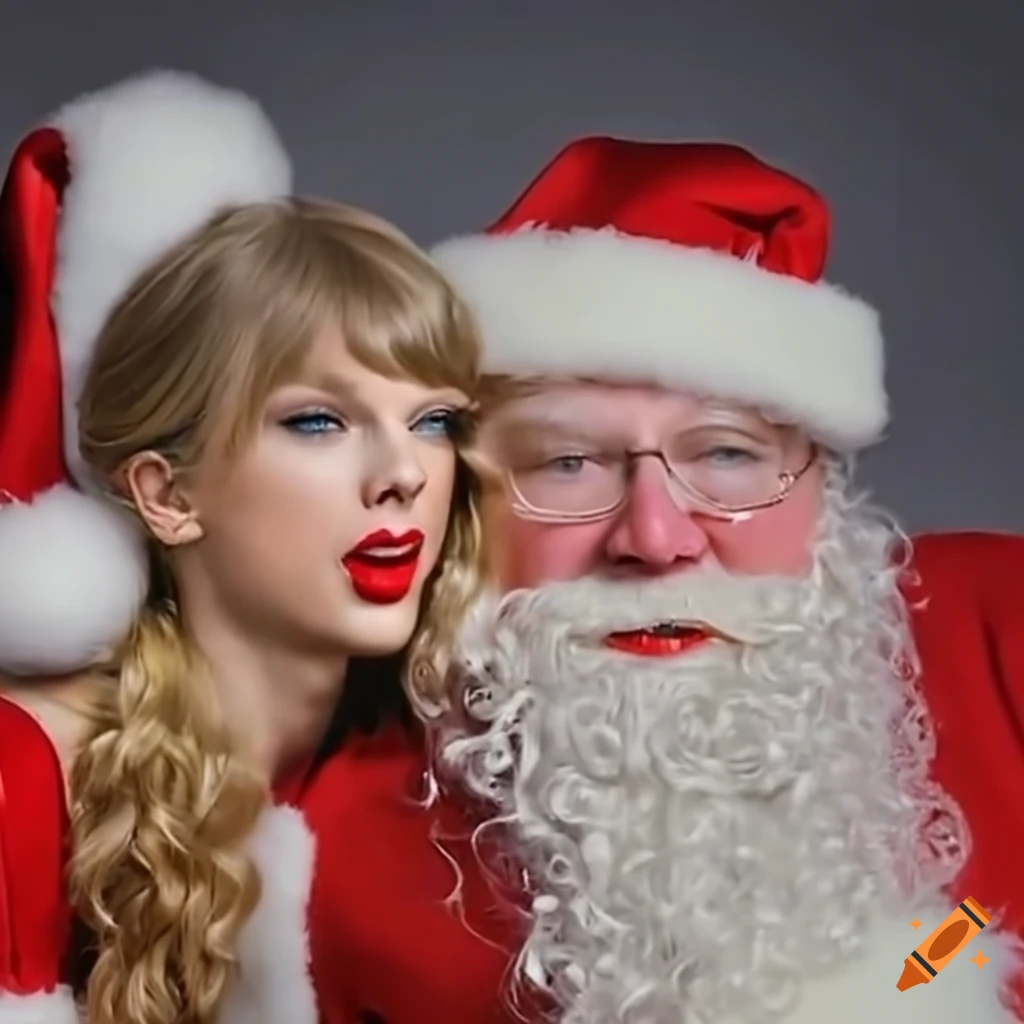 Santa claus embracing taylor swift on Craiyon