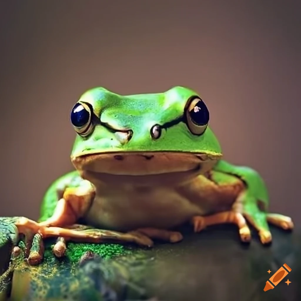 Angry frog on Craiyon