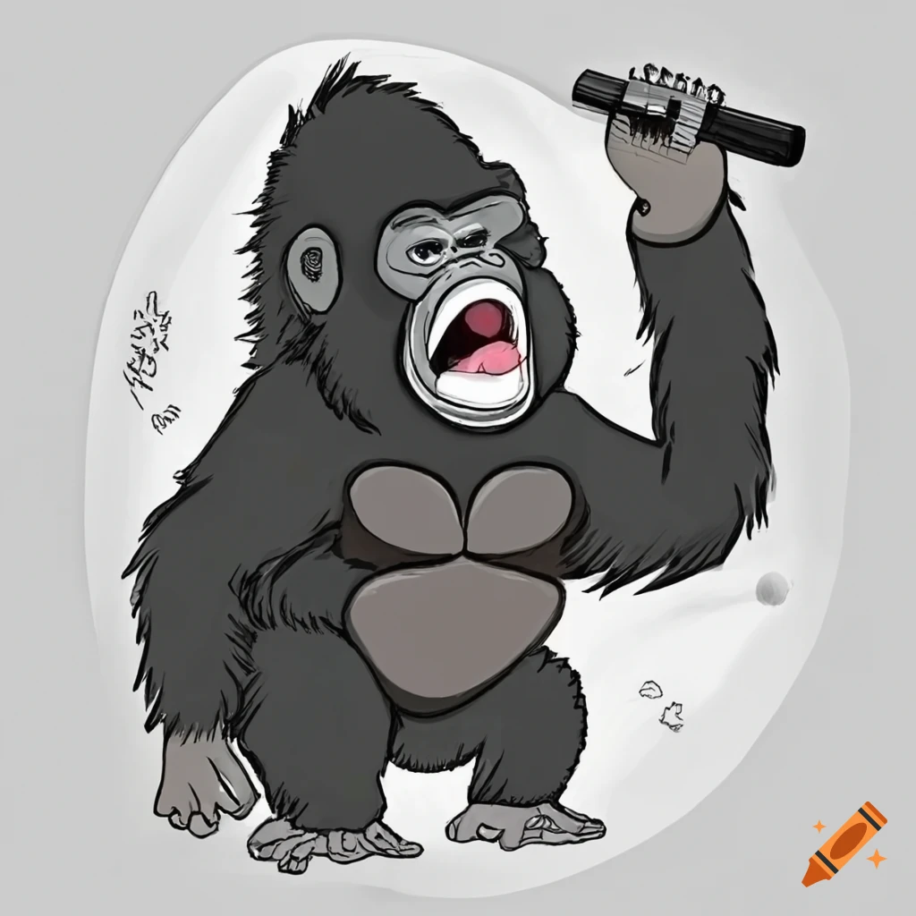 Gorilla playing an instrument on Craiyon