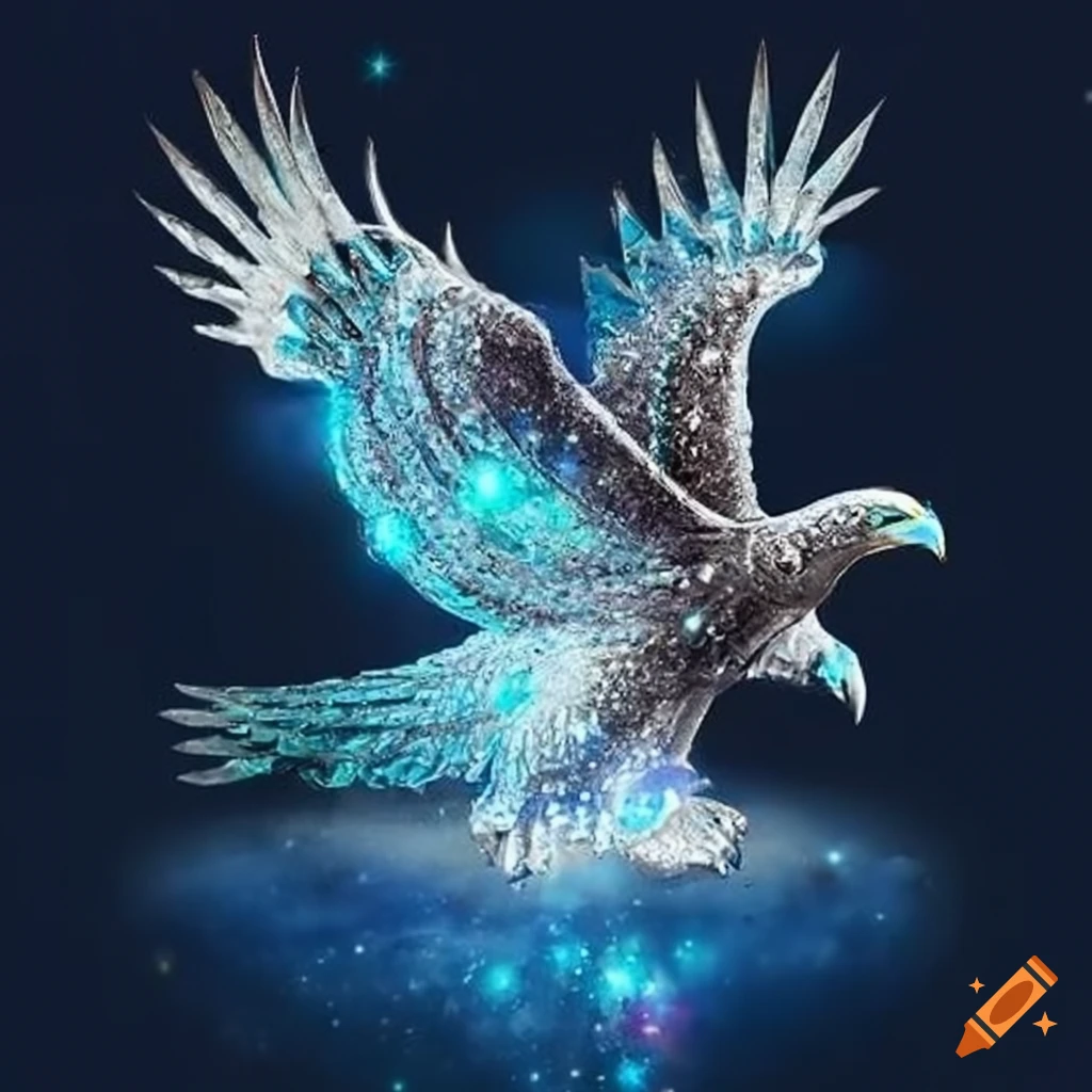 Celestial eagle made of radiant diamond and stardust on Craiyon