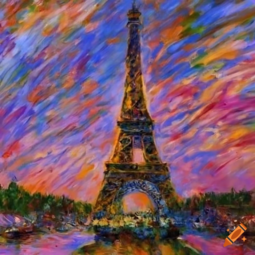 Eiffel tower painting by monet on Craiyon
