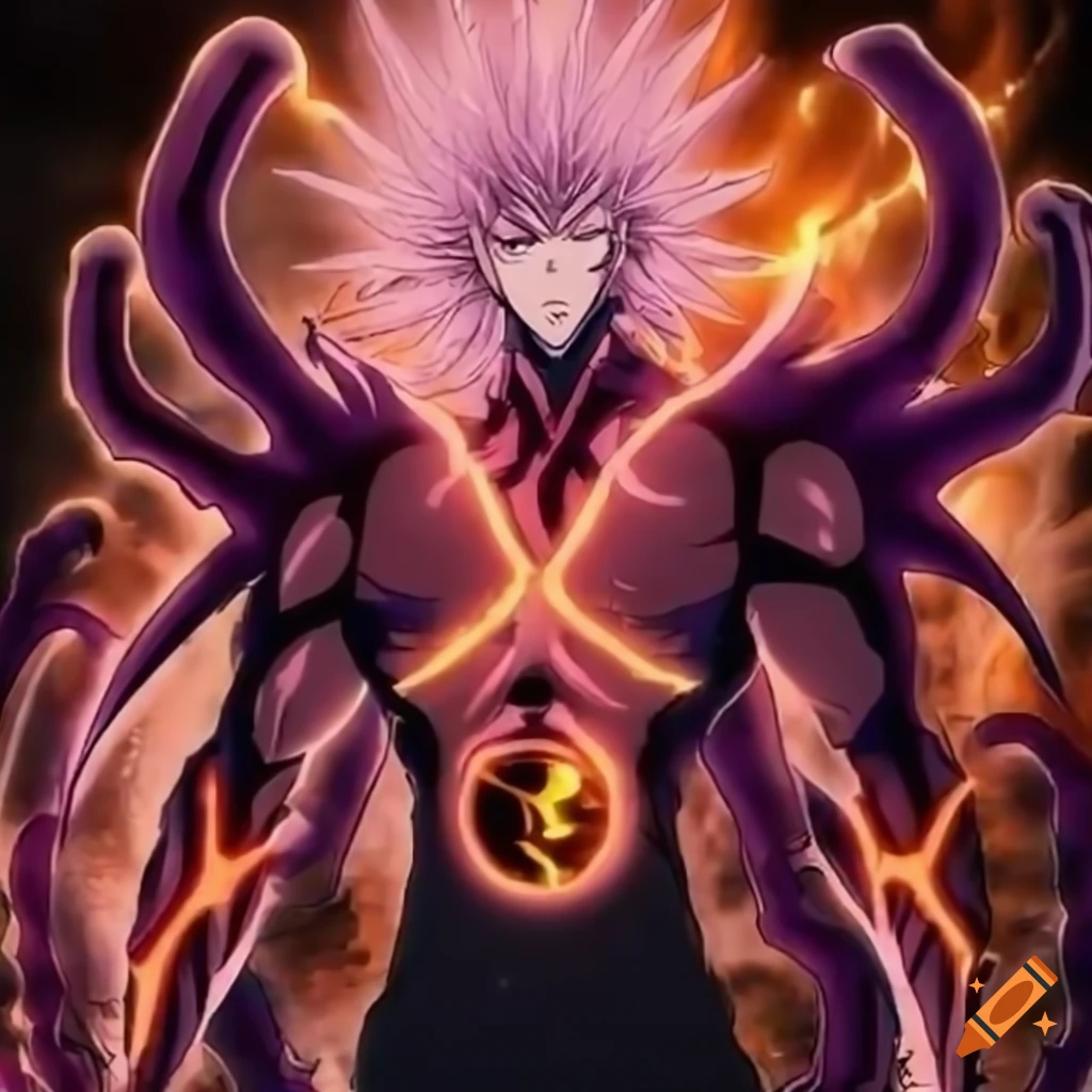 Anime image of boros surrounded by fire on Craiyon