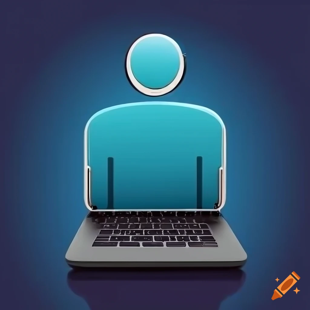 Icon of person with laptop and headphones on Craiyon