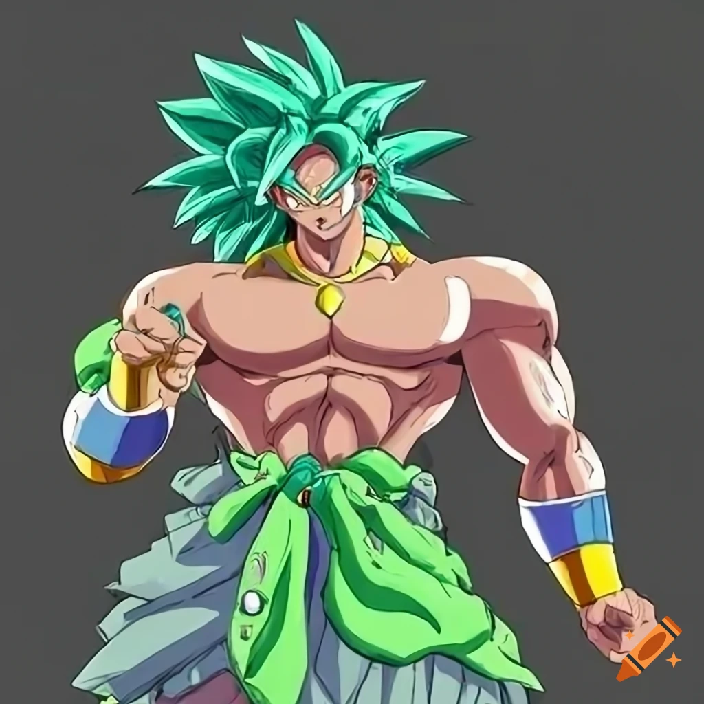 Character reference sheet for broly on Craiyon