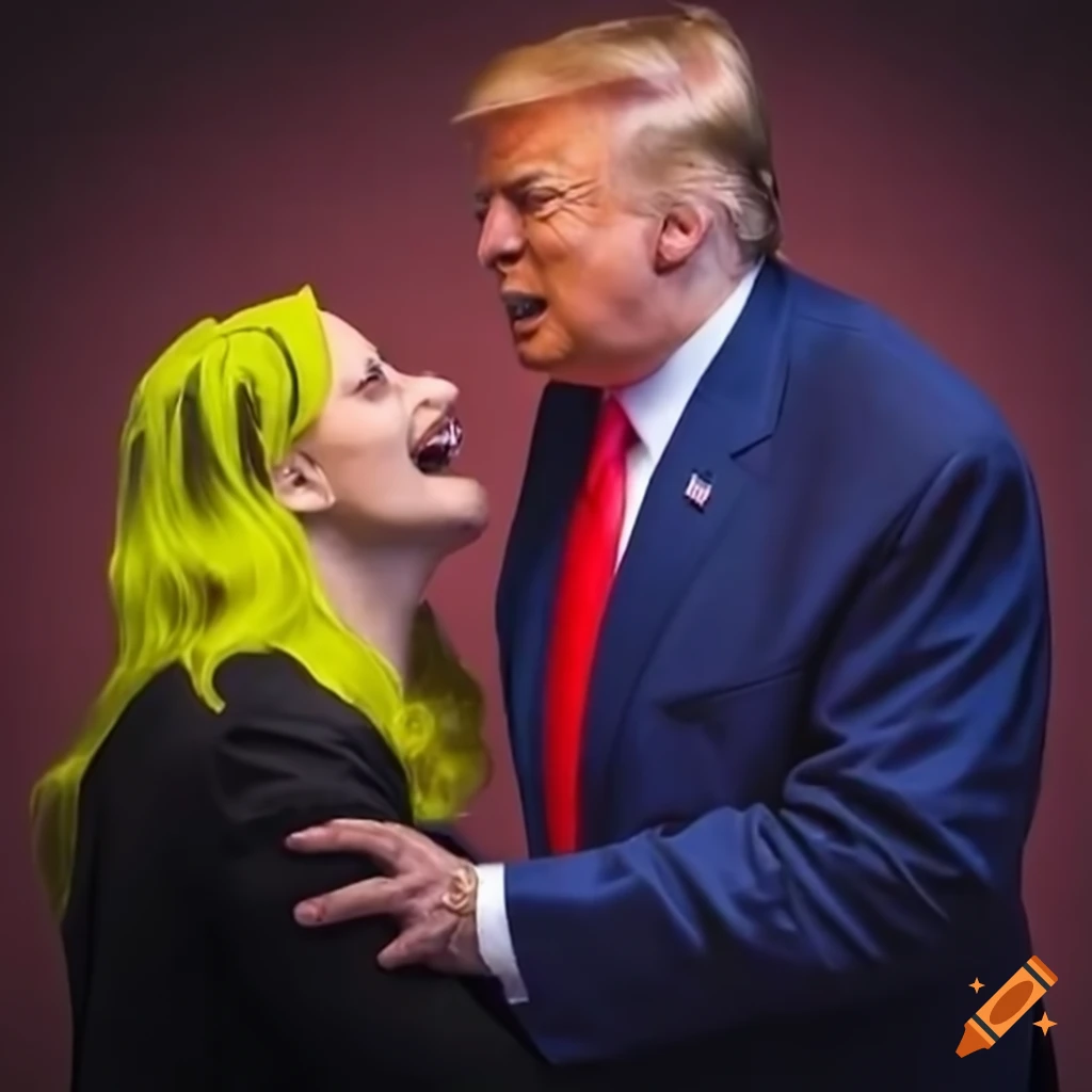 Caricature of president trump and batman laughing in a colorful setting ...