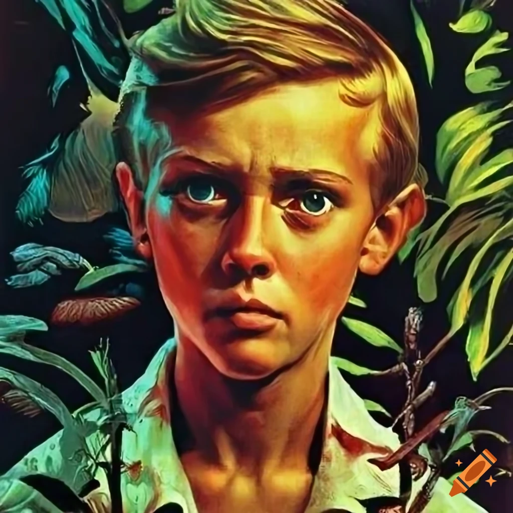 Artwork from noir graphic novel, lsd jungle by norman rockwell on Craiyon