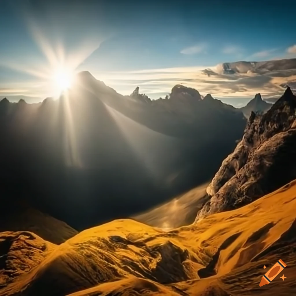 High mountain peaks on Craiyon