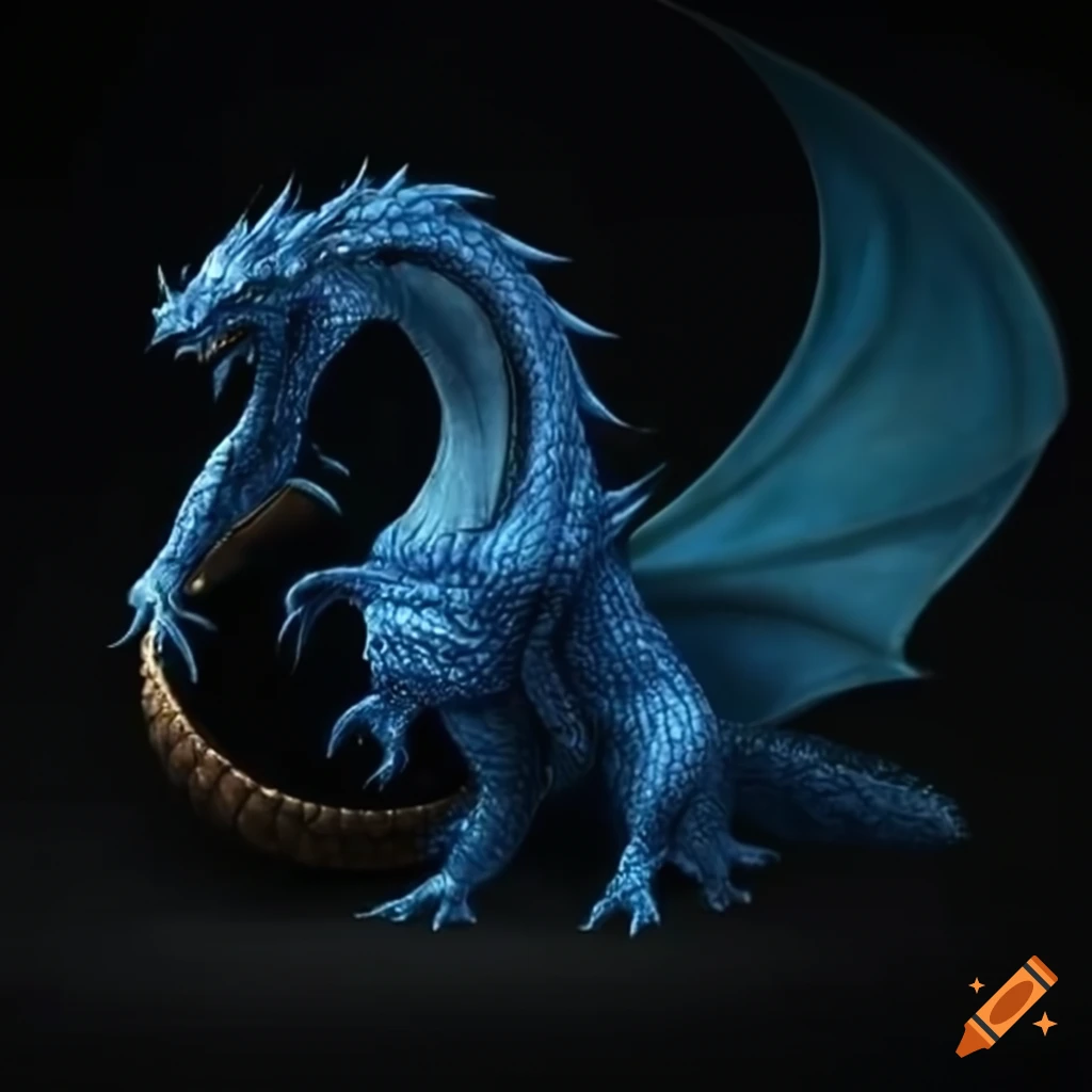 Blue dragon wrapping around the earth on Craiyon