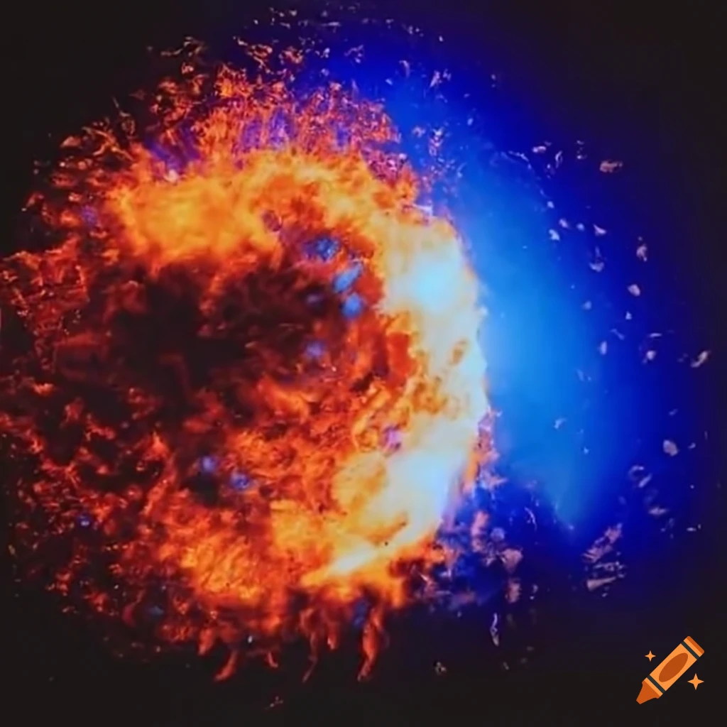 Explosion of fire and ice on Craiyon