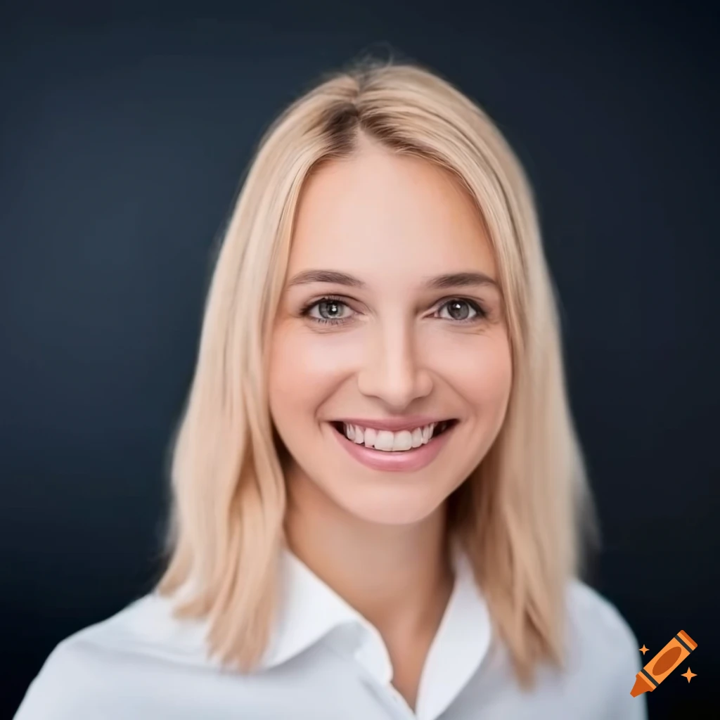 Smiling professional woman for linkedin headshot on Craiyon