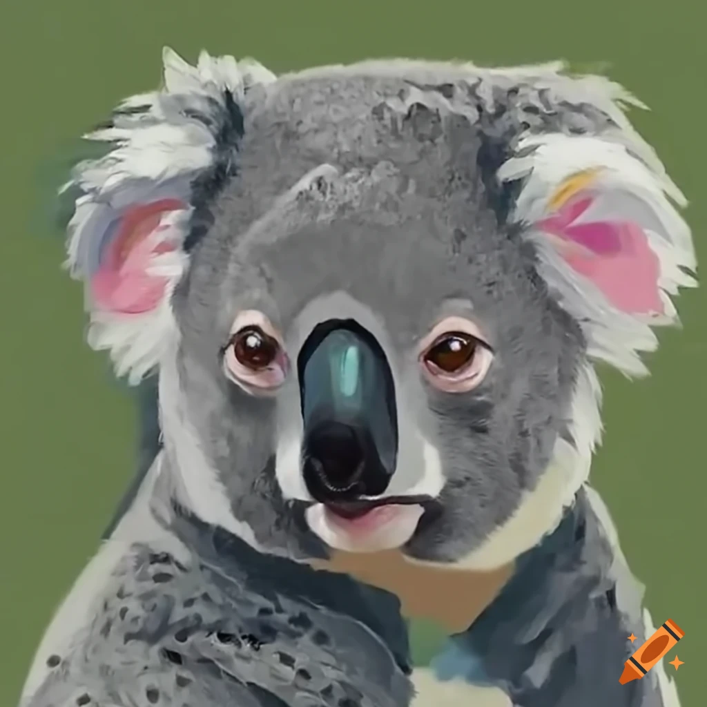 Adorable koala bear with visible ears on Craiyon