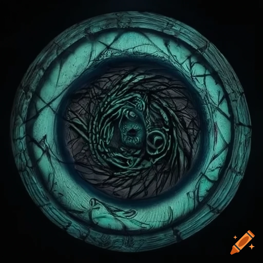 Intricate haunted circle designs on Craiyon