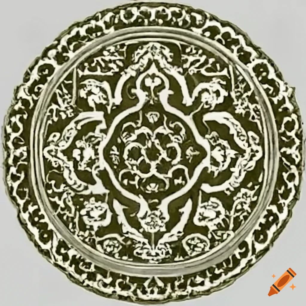 Mughal imperial seal design in PNG format on Craiyon