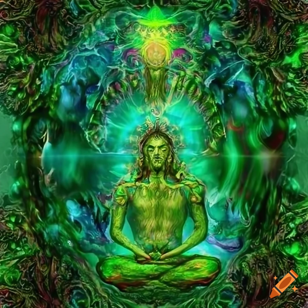 Chaos god of green consciousness divine on Craiyon