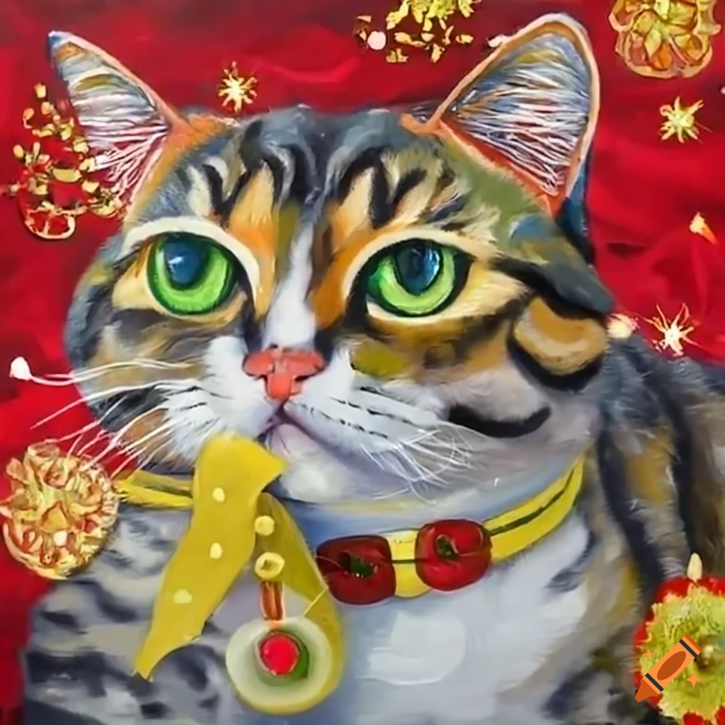 Cats celebrating new year 2024 on Craiyon