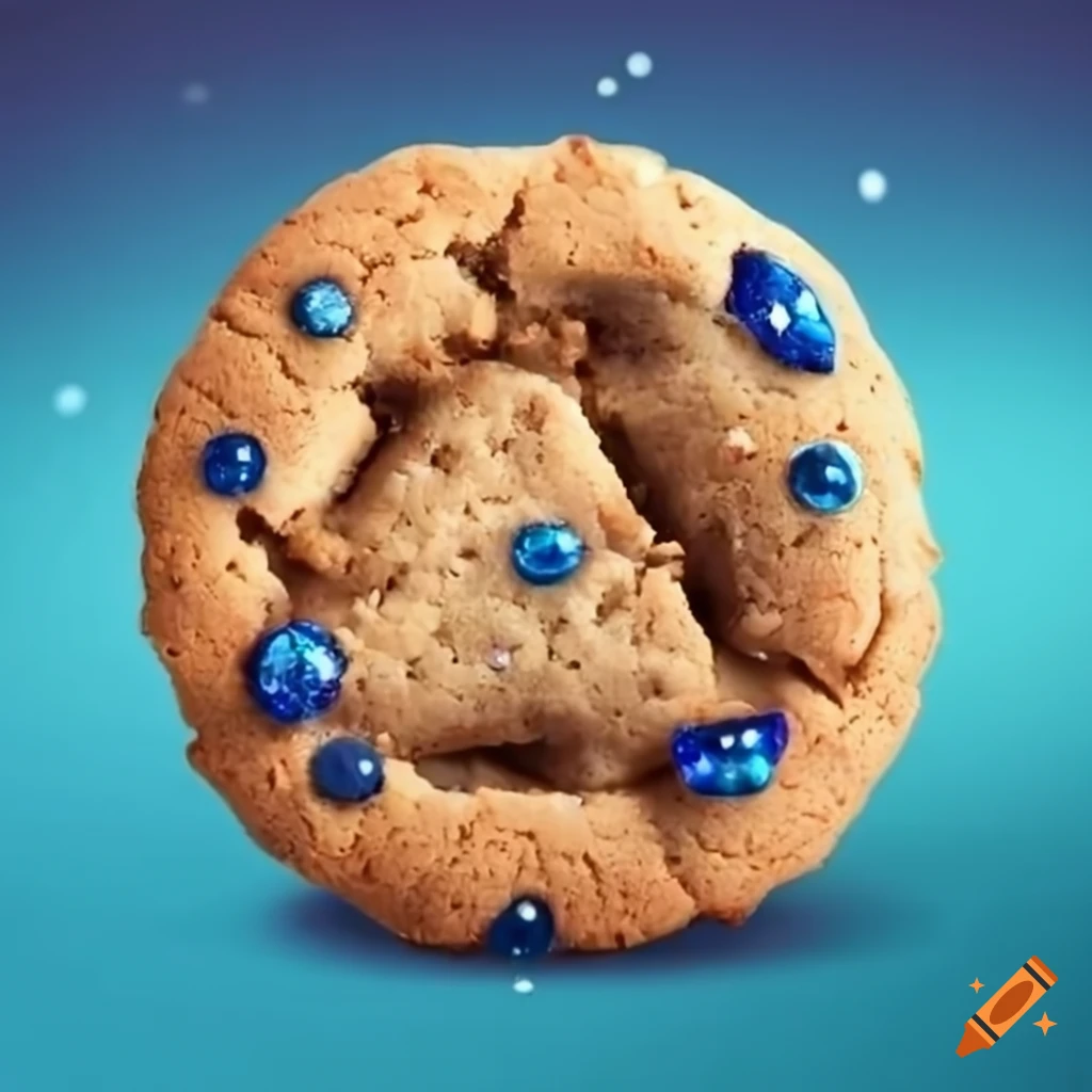 Cookie with blue sparkling diamonds instead of chips on Craiyon