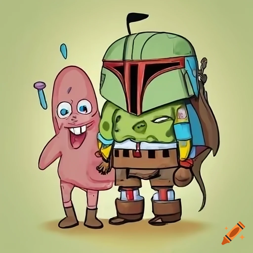 Spongebob Squarepants and Boba Fett fan art crossover on Craiyon