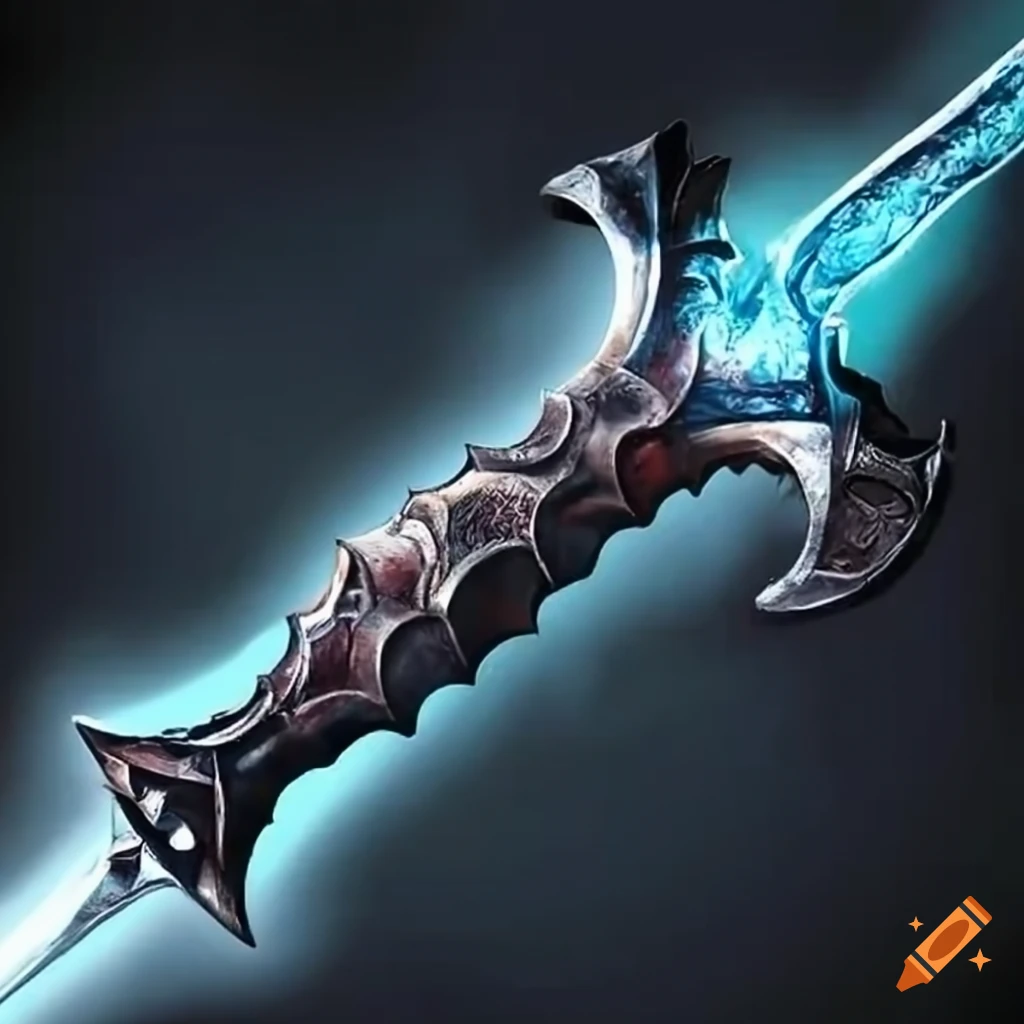 Sword with black diamond blade emitting dark electricity on Craiyon