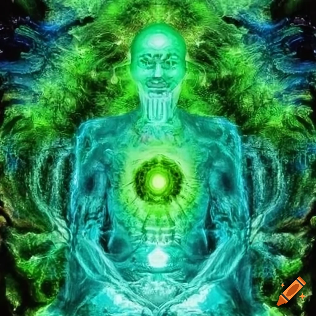 Chaos god of green consciousness divine on Craiyon