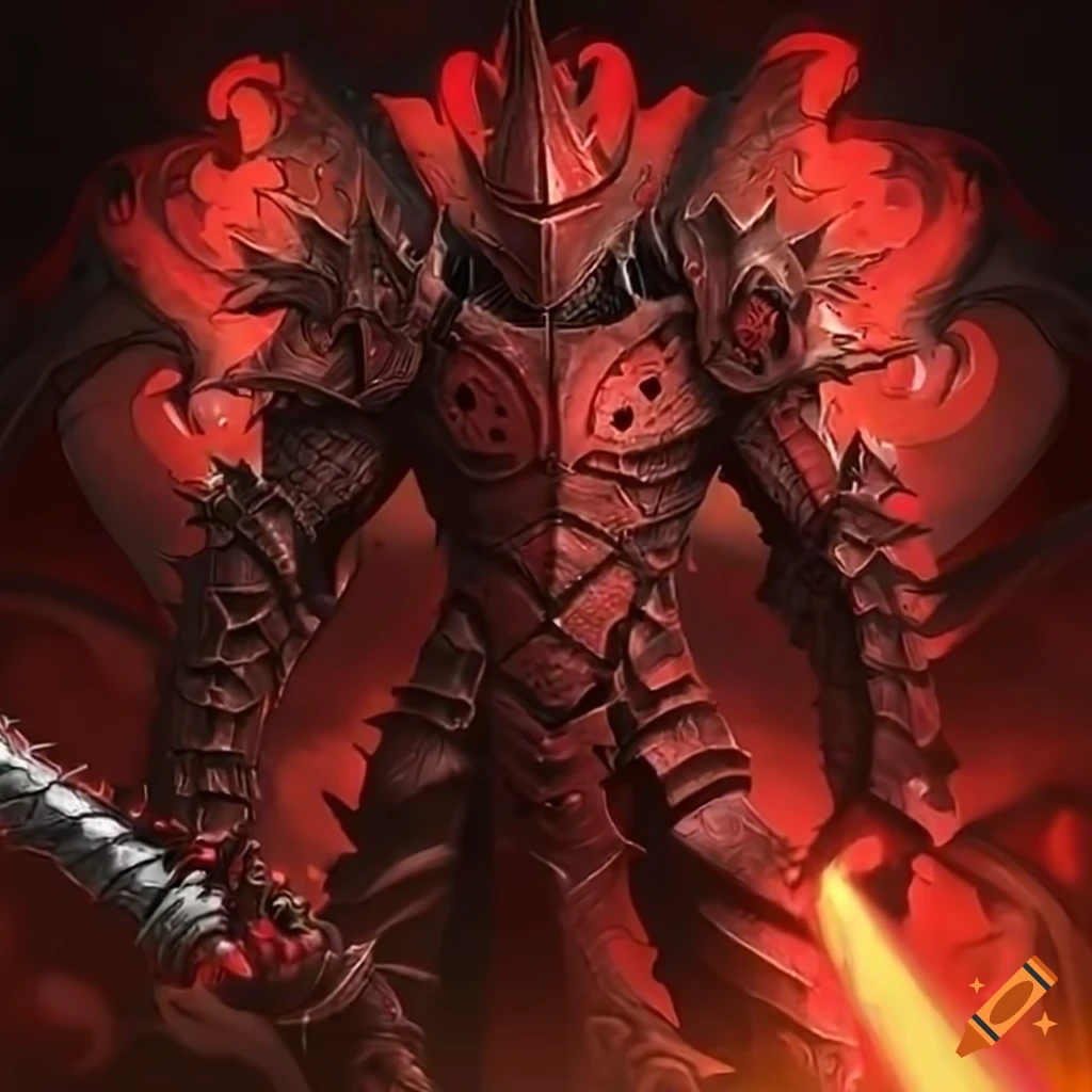 Crimson knight merged with hydra on Craiyon