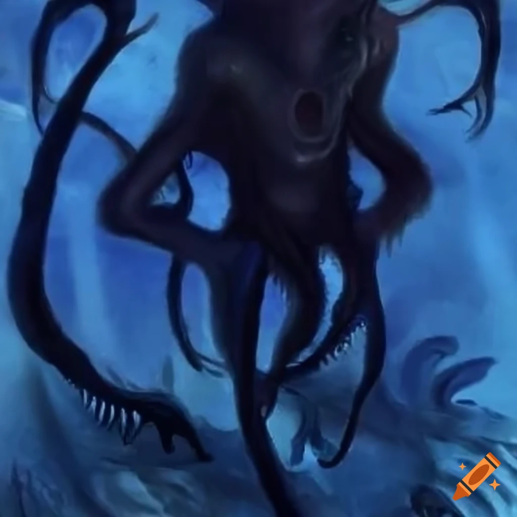 Surreal eldritch blue inkling on Craiyon