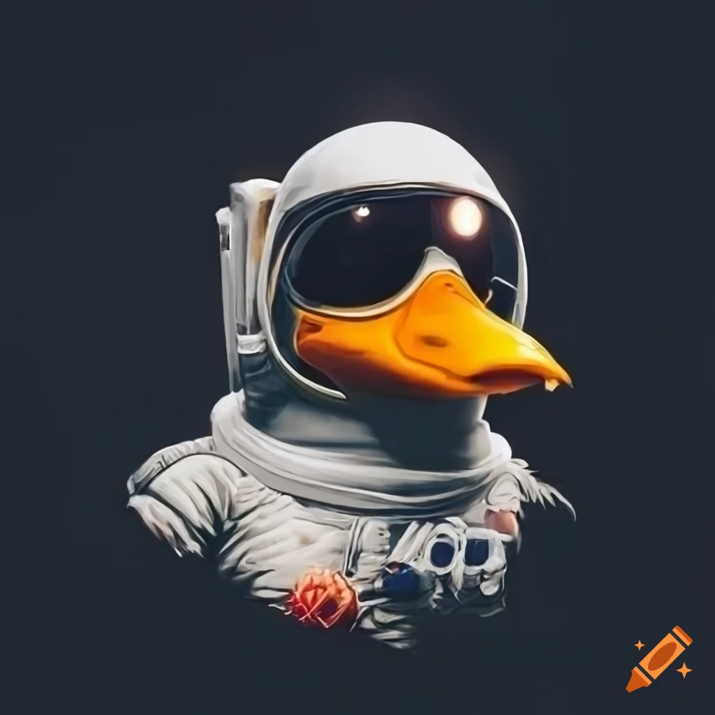 Duck astronaut in a space suit on Craiyon
