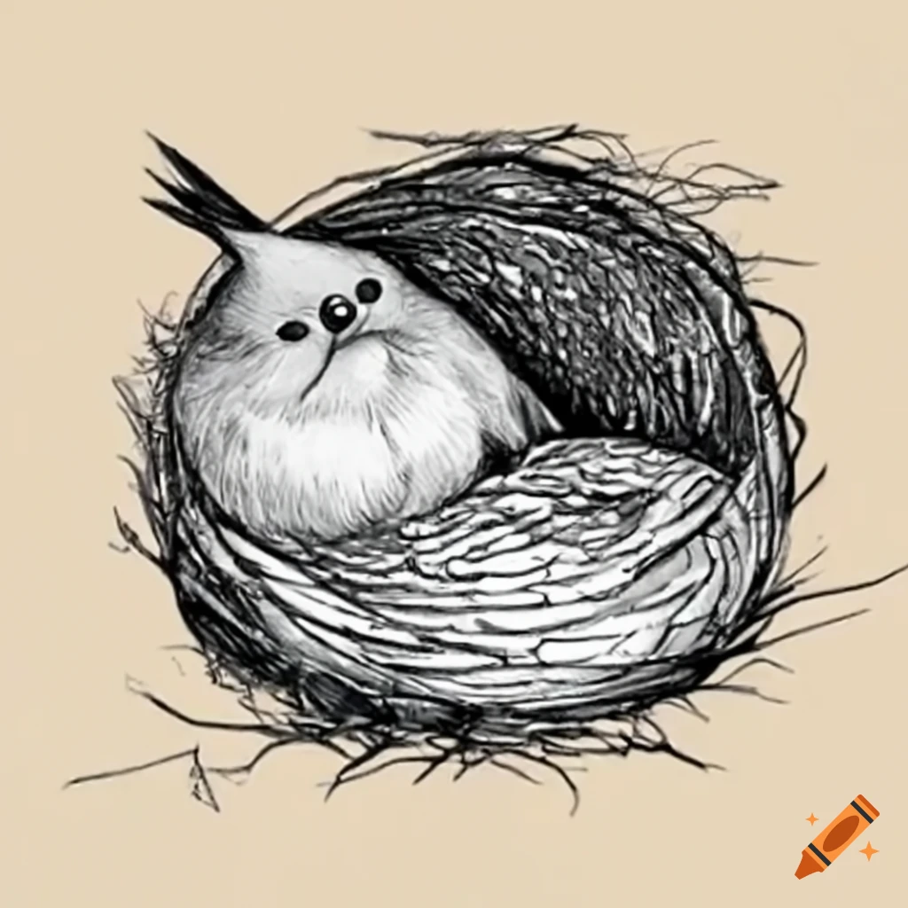 Tiny round fat bird nestled in a cozy crevice on Craiyon