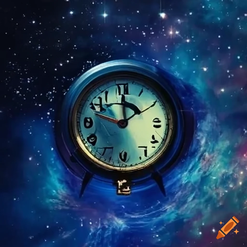 New year's clock striking midnight in the night sky on Craiyon