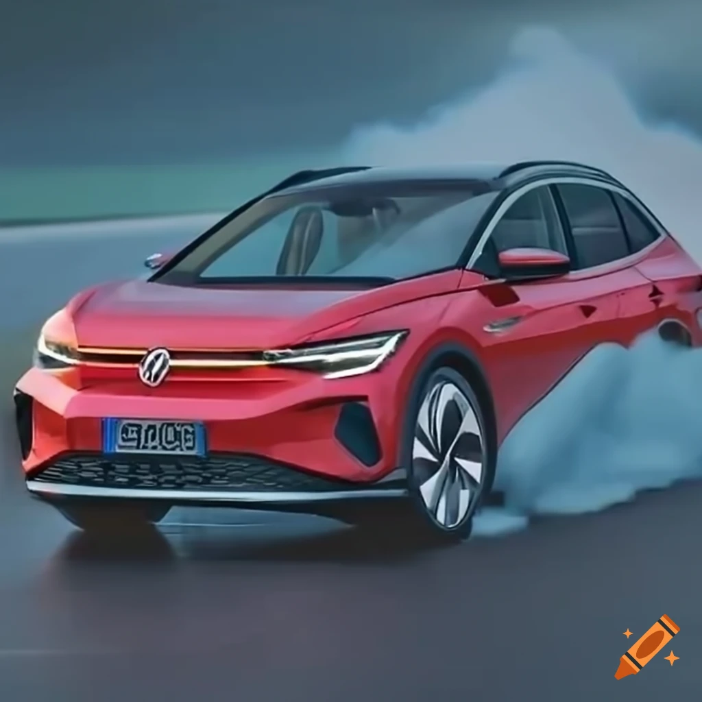 Volkswagen id.4 performing a burnout on Craiyon