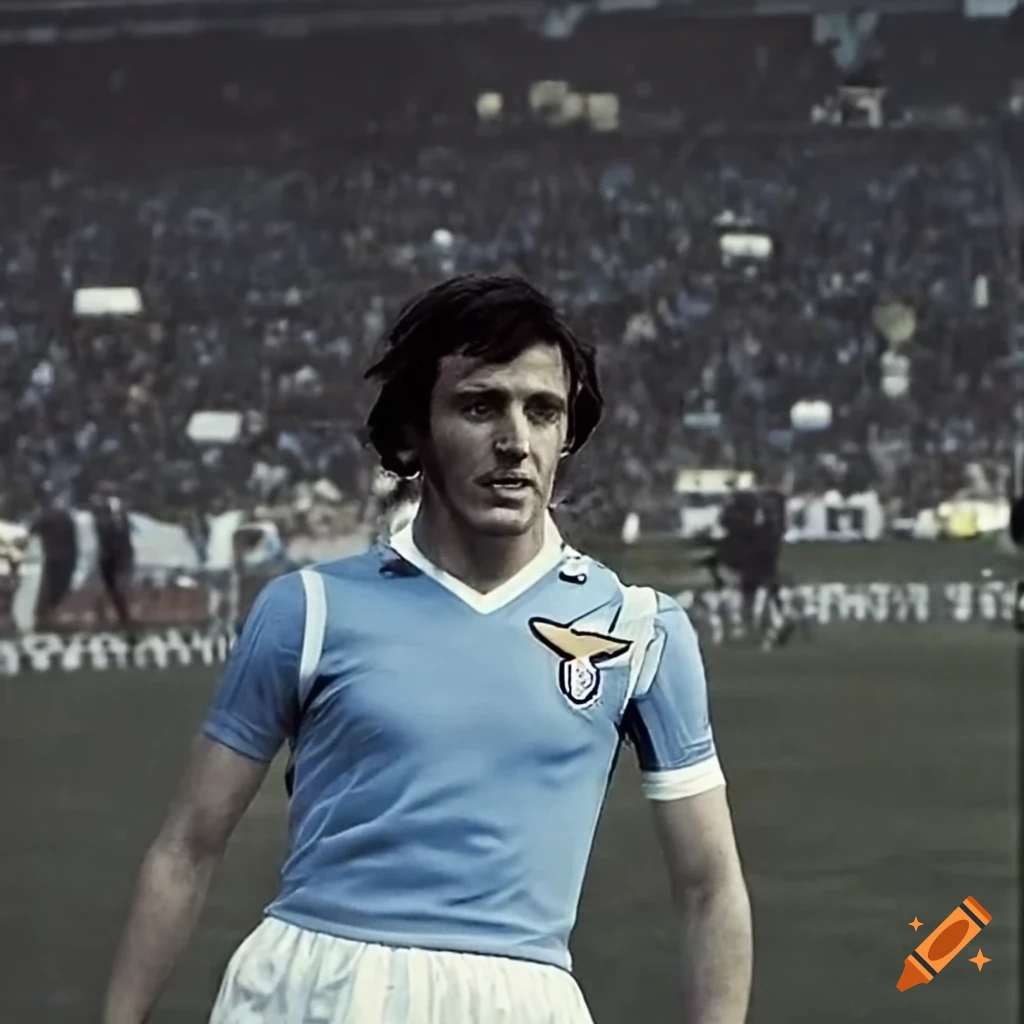 Giorgio chinaglia playing football in lazio fc uniform on Craiyon