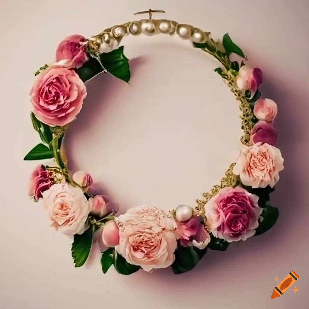Floral hoop with vintage lace, pearls, roses, lilies, and peonies for a ...