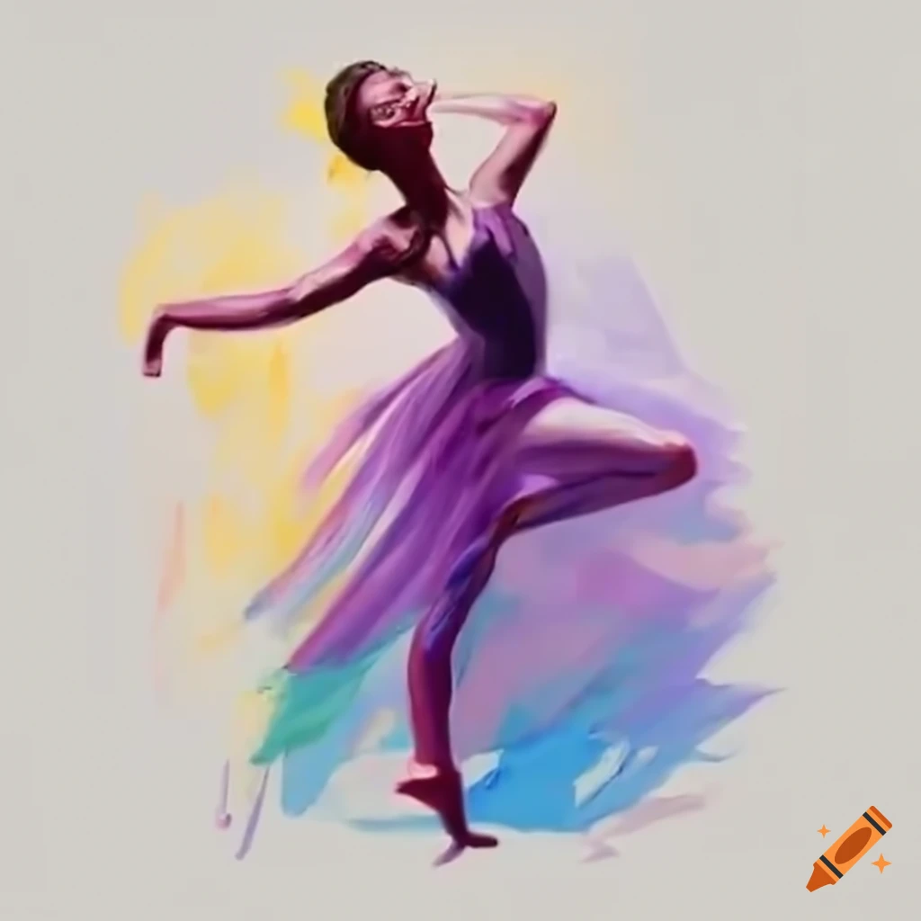 Expressive dancer with dynamic body language on white background on Craiyon