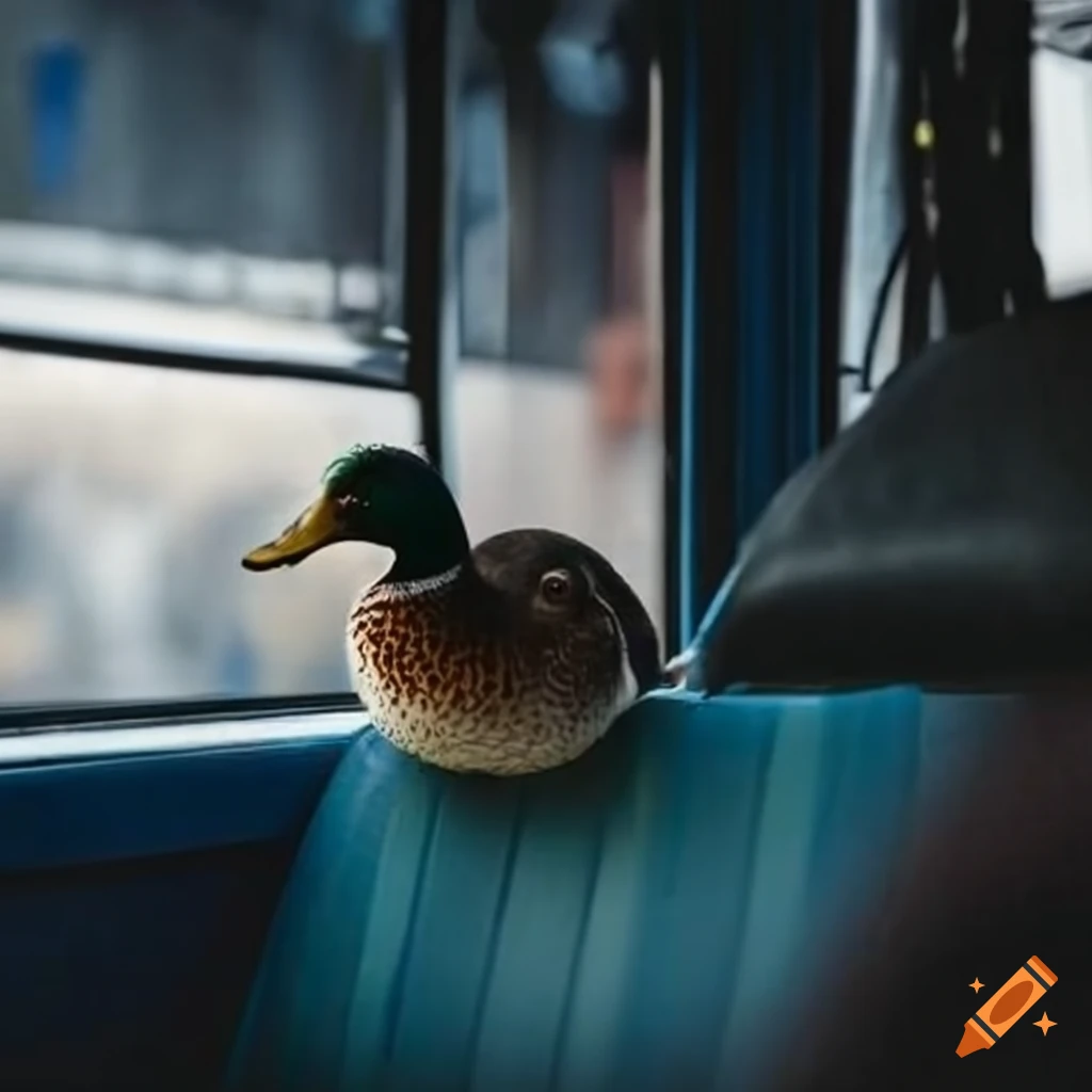 Duck on a bus on Craiyon