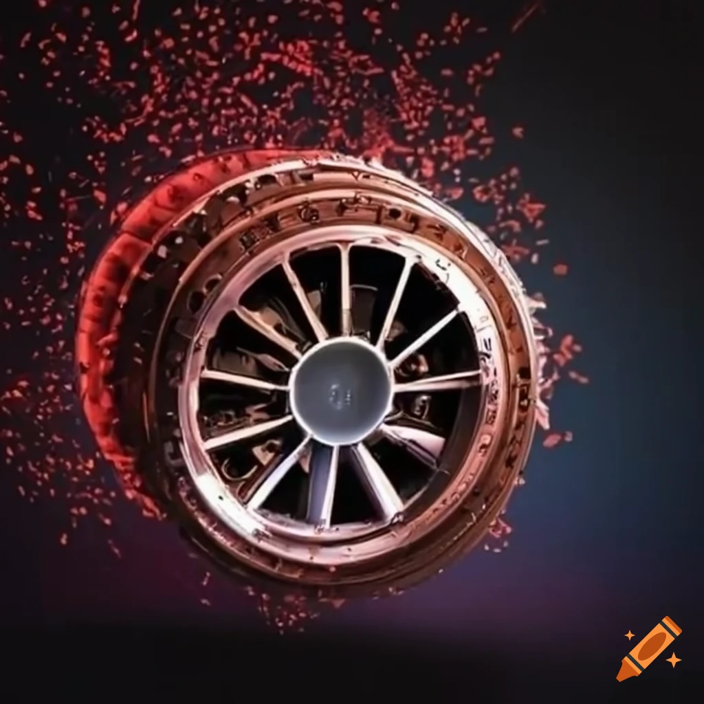 Creative concept of rocket engine wheels for cars on Craiyon