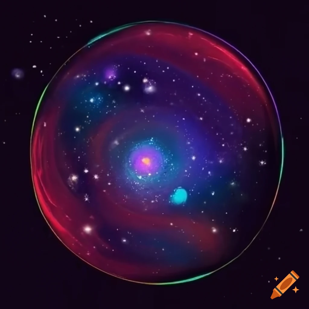 Colorful space drawing with cosmic elements on Craiyon