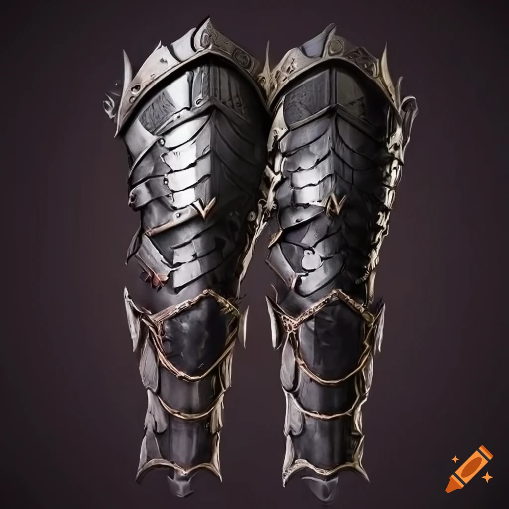 Stylish arm bracer armor with intricate shadow design on Craiyon