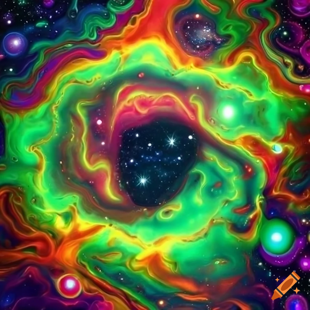 Psychedelic green nebula on Craiyon