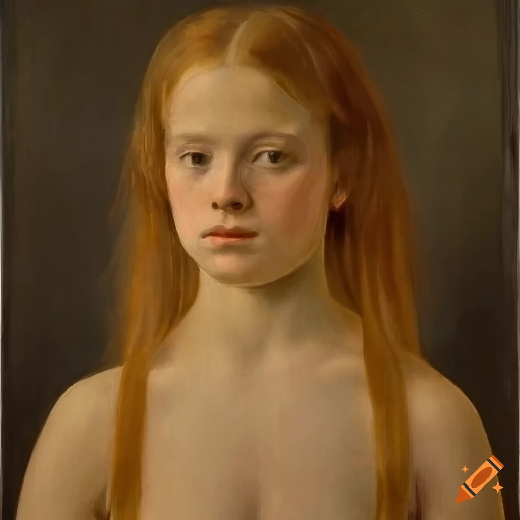 Full Body View Of Pouty Pre Raphaelite Young Ladies With Long Hair In The Style Of Various