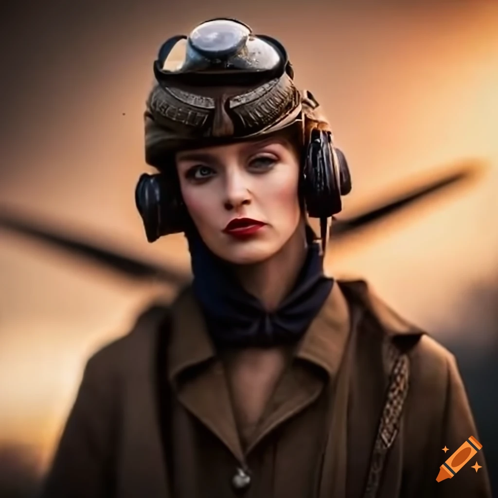 Ww2 pilot flying a plane on Craiyon