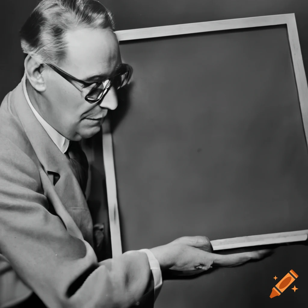 Scientist in vintage 1940 style with a blackboard on Craiyon