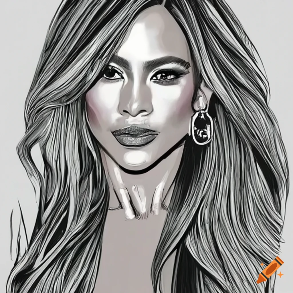 Anime drawing of a beautiful woman with features resembling jennifer ...