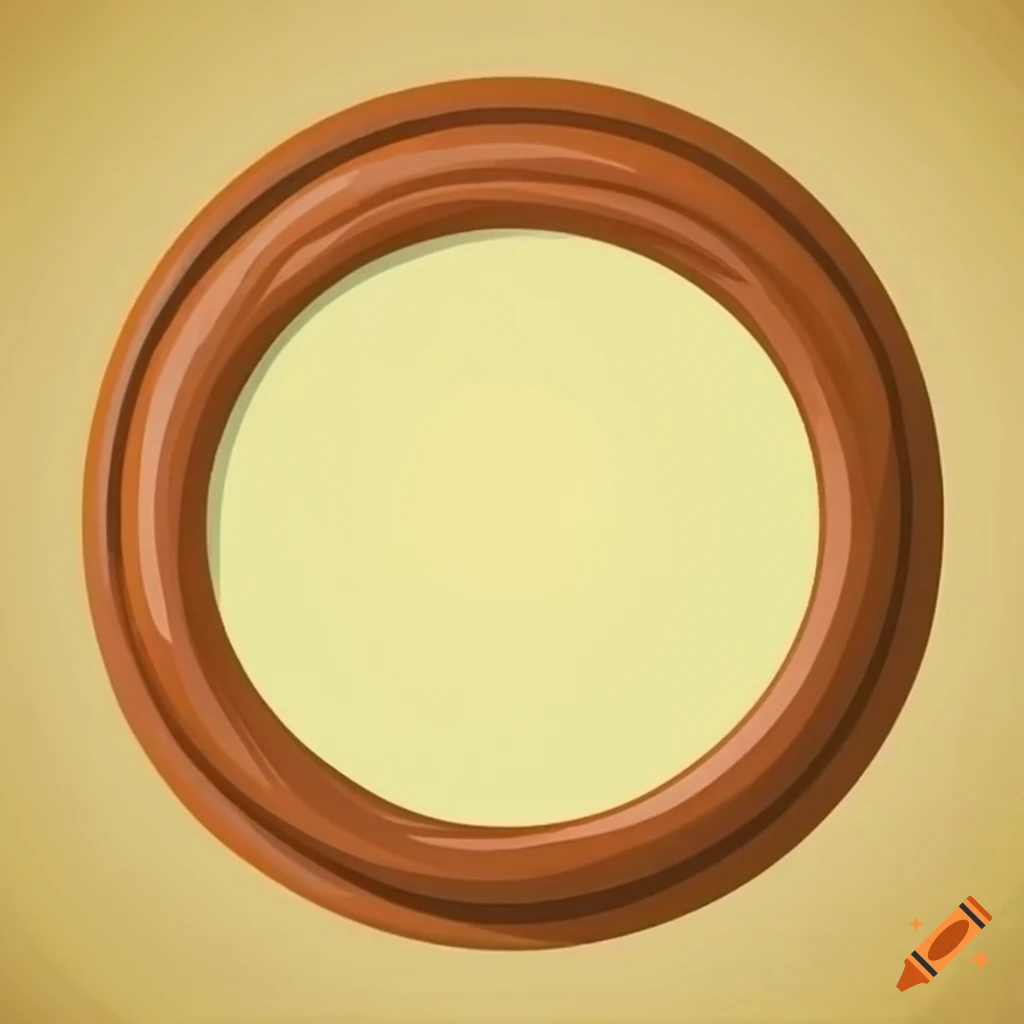Wooden circle frame in a cartoon style on Craiyon