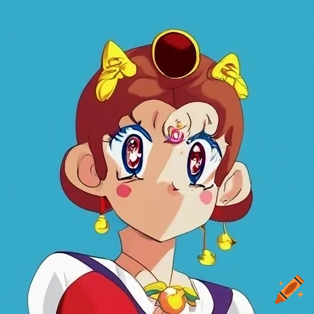 Monkey face in sailor moon style on Craiyon