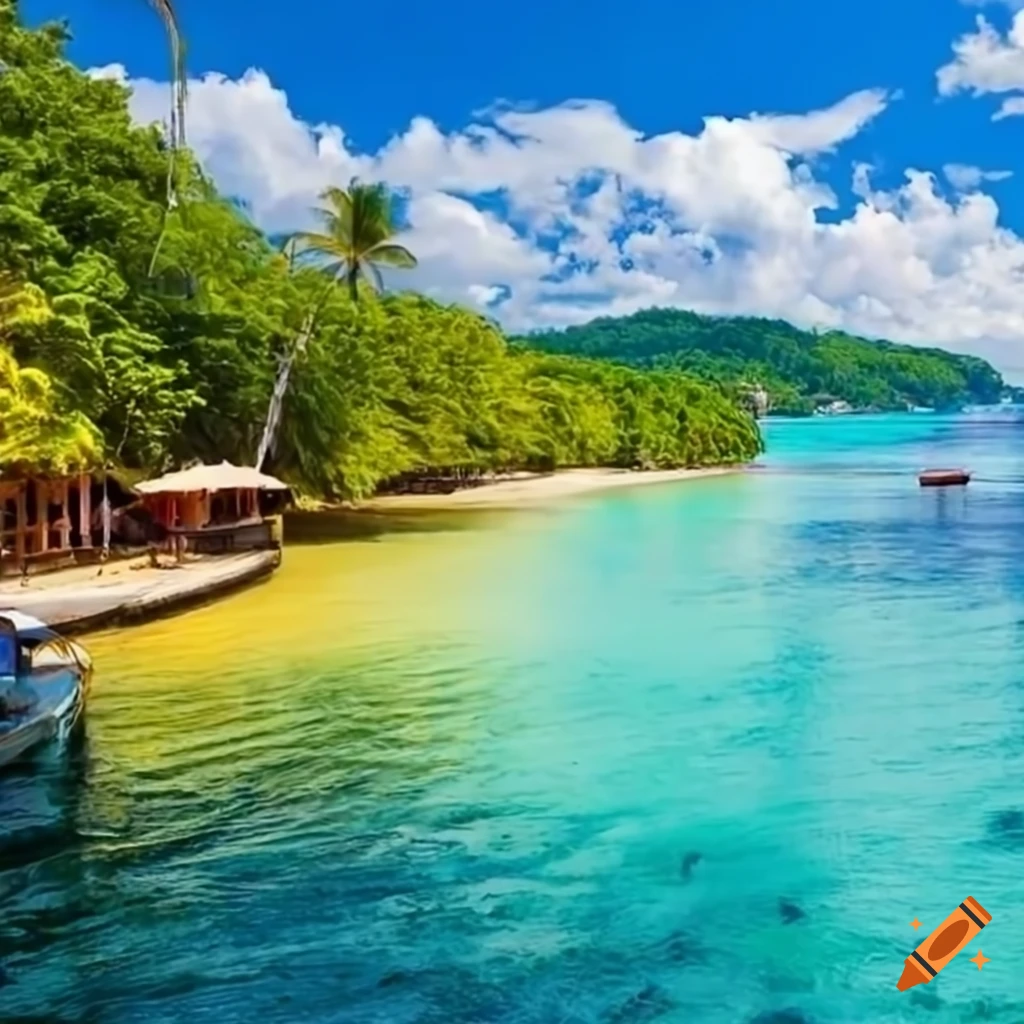 Colorful vacation tips and destinations layout on Craiyon