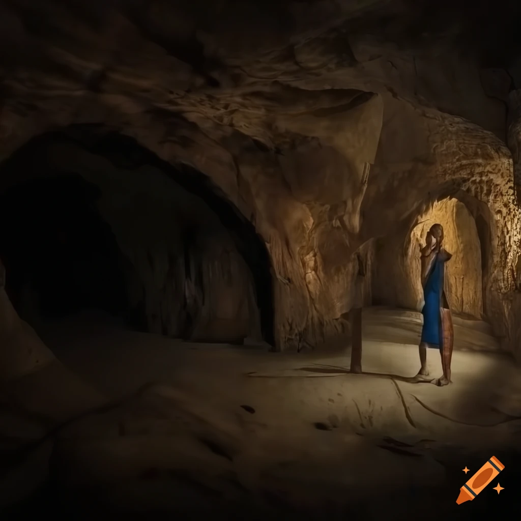 Photorealistic fantasy dungeon with underground tunnels and caverns on Craiyon
